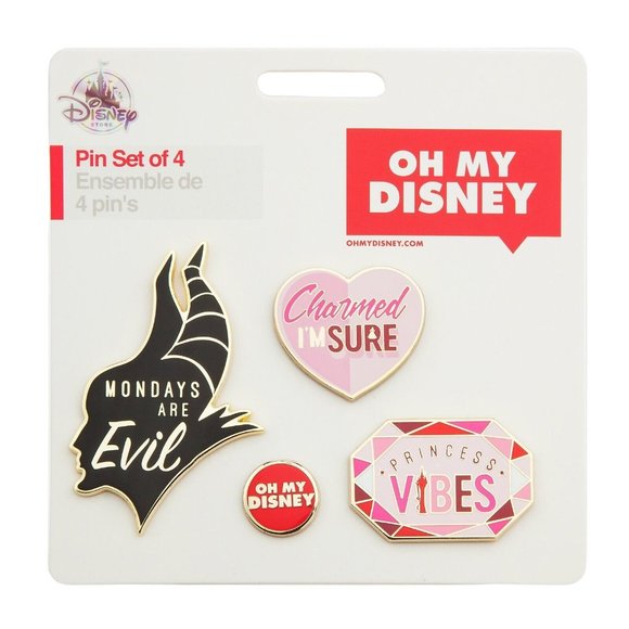 Disney | Accessories | Oh My Disney 4 Pin Set Maleficent Evil Princess ...